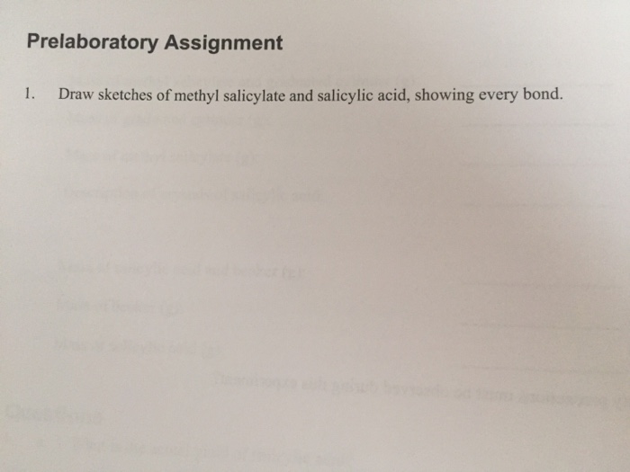 Solved Draw sketches of methyl salicylate and salicylic | Chegg.com