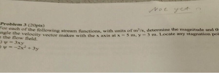 Solved For each of the following stream functions, with | Chegg.com