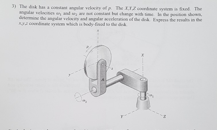 Solved 3) The disk has a constant angular velocity of p. The | Chegg.com