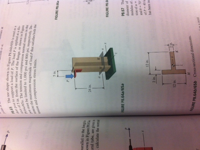 Solved The tee shape shown is used as a short post to | Chegg.com