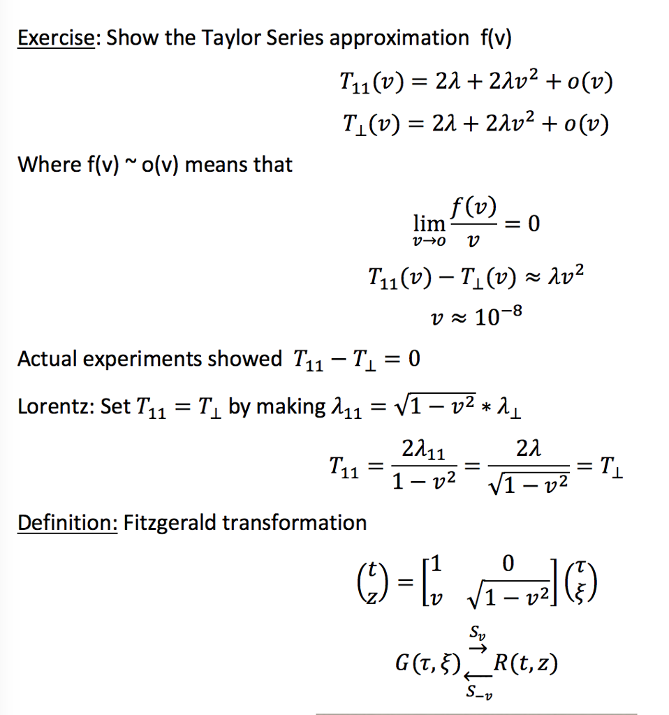 Exercise Show The Taylor Series Approximation Fv