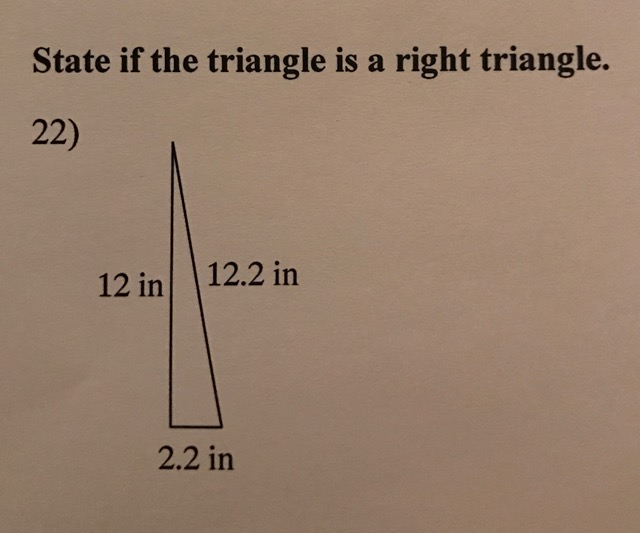 Solved State If The Triangle Is A Right Triangle Chegg
