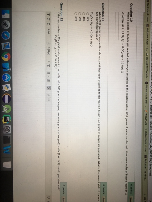 Solved When a sample of butane gas reacted with oxygen | Chegg.com