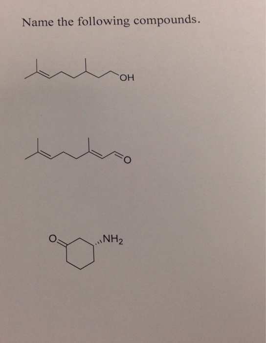 Solved Name the following compounds. OH O NH2 | Chegg.com