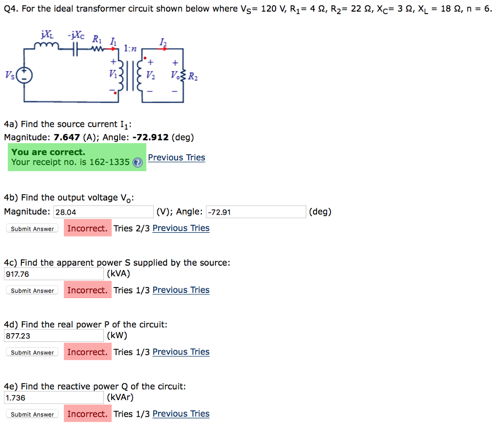 Solved 04. For the ideal transformer circuit shown below | Chegg.com