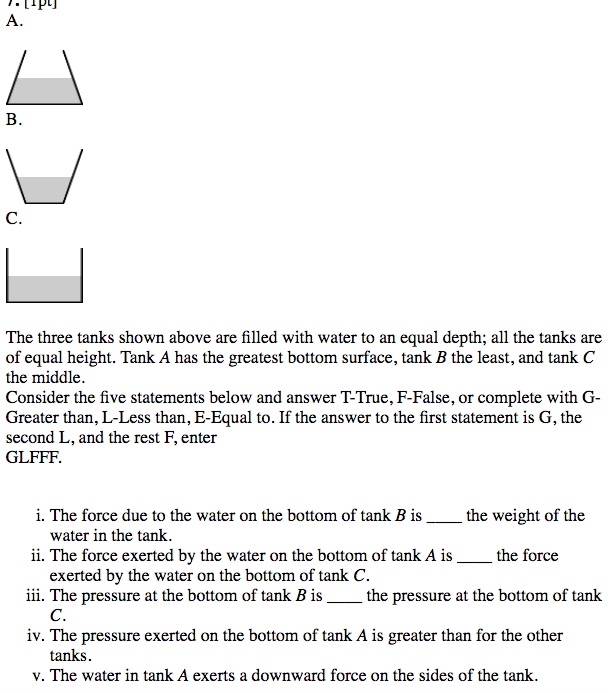 Solved The three tanks shown above are filled with water to | Chegg.com