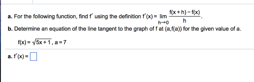 Solved a. For the following function, find f using the | Chegg.com