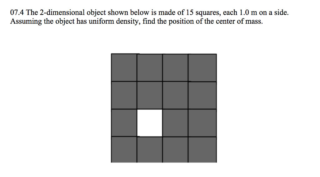 Solved The 2-dimensional object shown below is made of 15 | Chegg.com