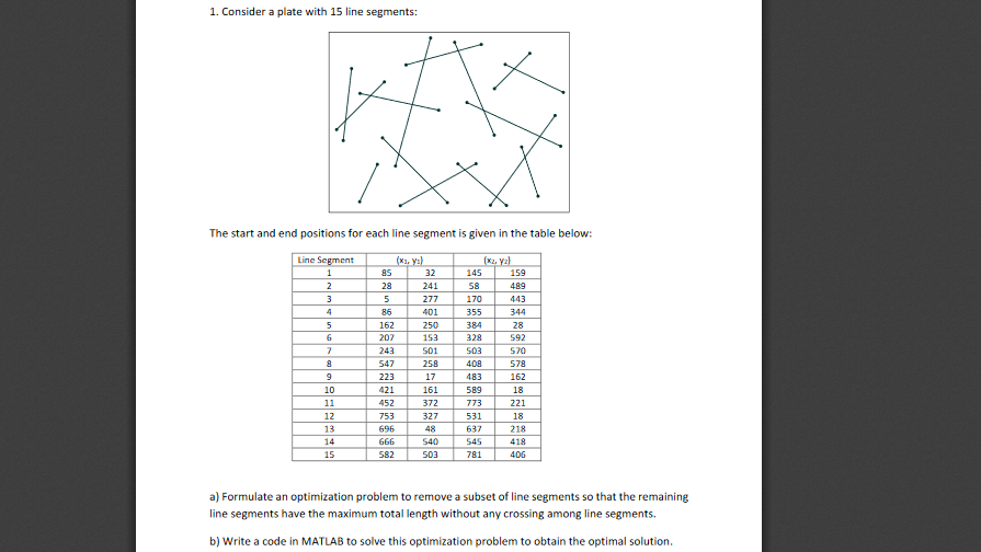 1. Consider a plate with 15 line segments: The start | Chegg.com