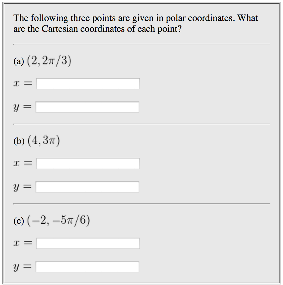 Solved The following three points are given in polar | Chegg.com
