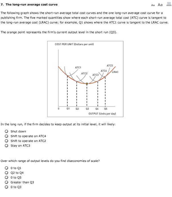 Solved 7. The long -run average cost curve The following | Chegg.com
