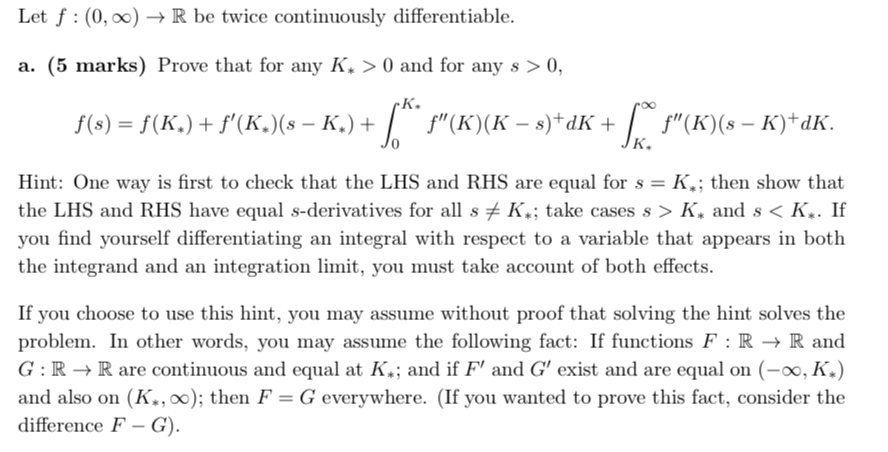 Let f : (0,00) ? R be twice continuously | Chegg.com