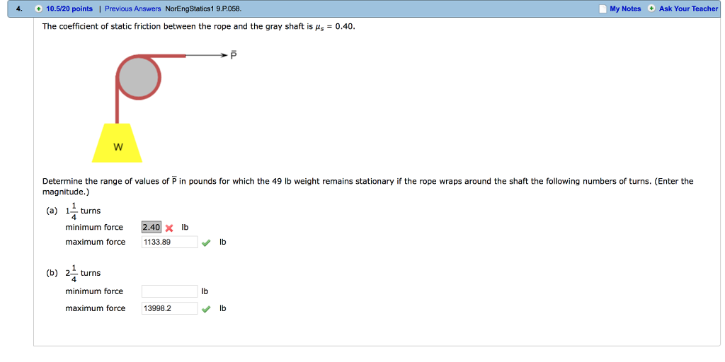 Solved The coefficient of static friction between the rope | Chegg.com
