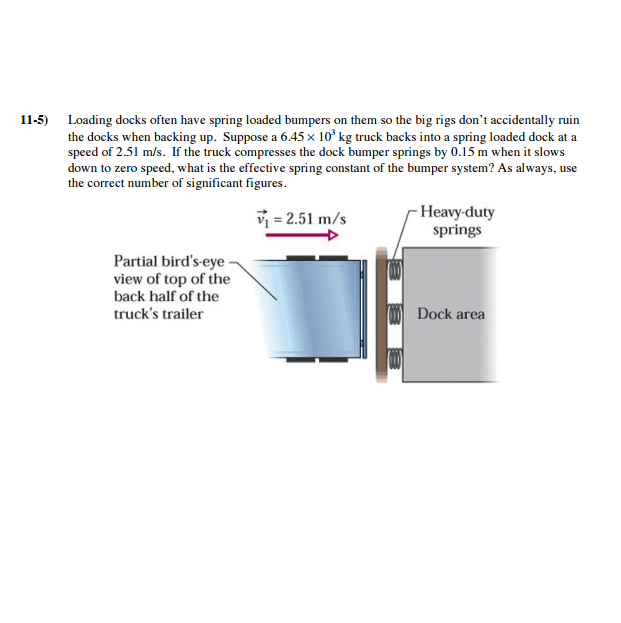 Solved Loading docks often have spring loaded bumpers on | Chegg.com