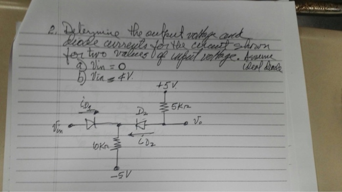 Solved Determine the output voltage and diode currents for | Chegg.com