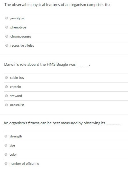Solved The observable physical features of an organism | Chegg.com