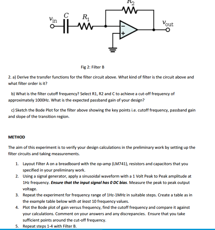 Solved Derive the transfer functions for the filter circuit | Chegg.com