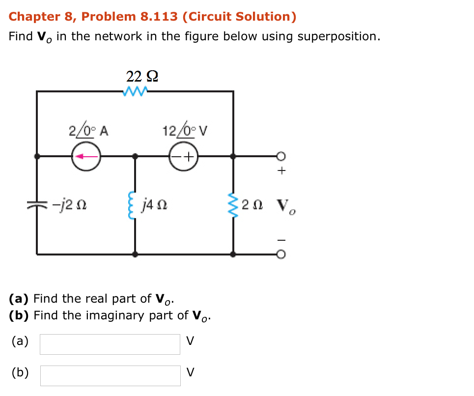 Solved Chapter 8, Problem 8.113 (Circuit Solution) Find Vo | Chegg.com