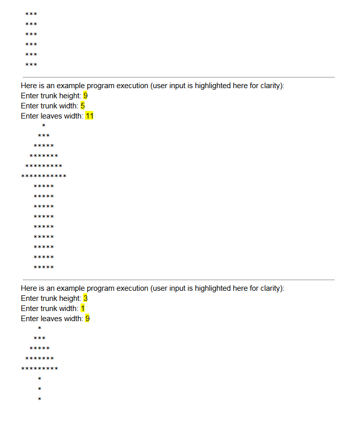 Solved Loops - Drawing a tree In this programming | Chegg.com