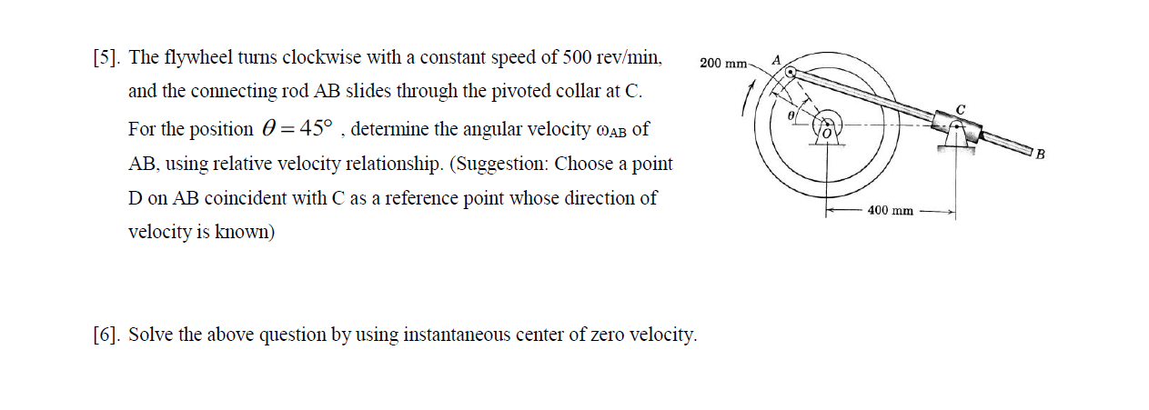 Solved [5]. The flywheel turns clock-wise with a constant | Chegg.com