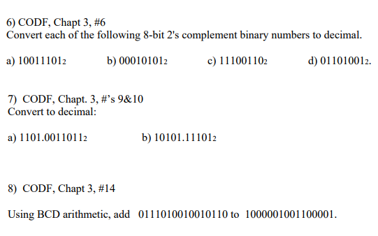 Solved 6 Codf Chapt 3 6 Convert Each Of The Following 1951