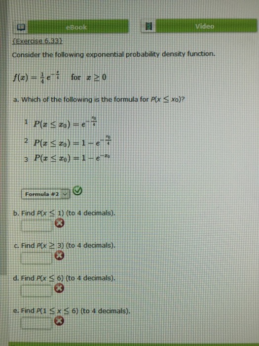 Solved Consider the following exponential probability | Chegg.com