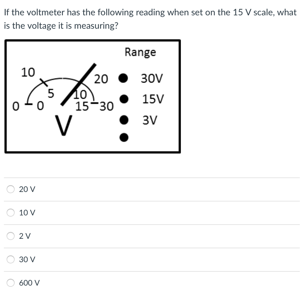 Solved If the voltmeter has the following reading when set | Chegg.com