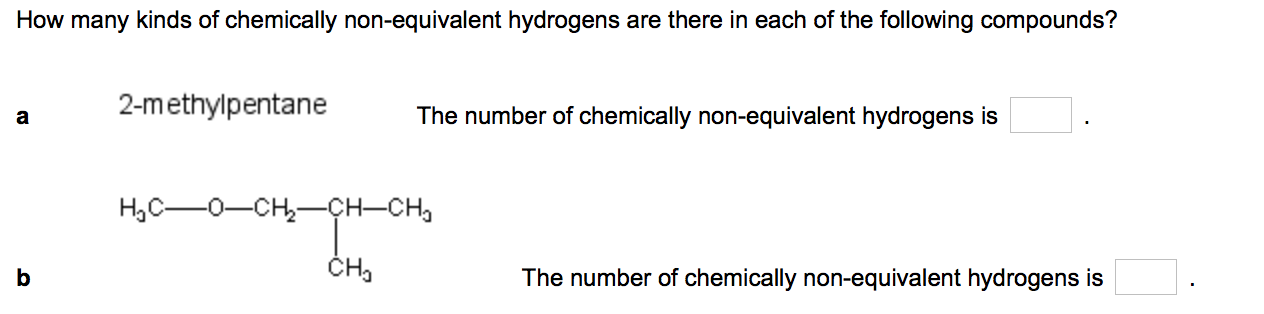 Solved How many kinds of chemically non-equivalent hydrogens | Chegg.com