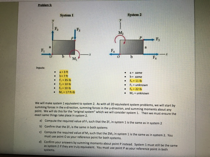 Solved We will make system 1 equivalent to system 2. As with | Chegg.com