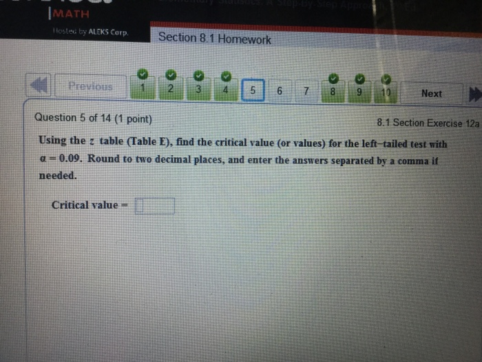 Solved Using the z table (Table E), find the critical value | Chegg.com