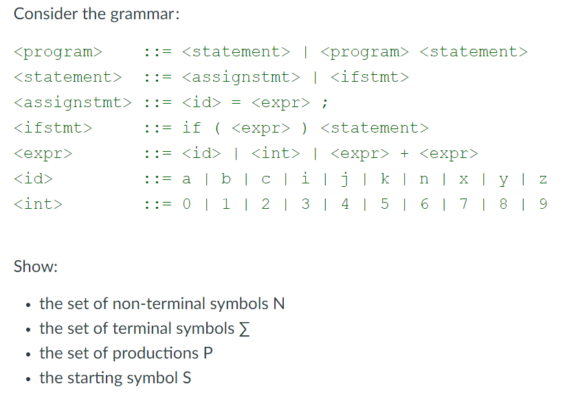 Solved Consider the grammar: | Chegg.com