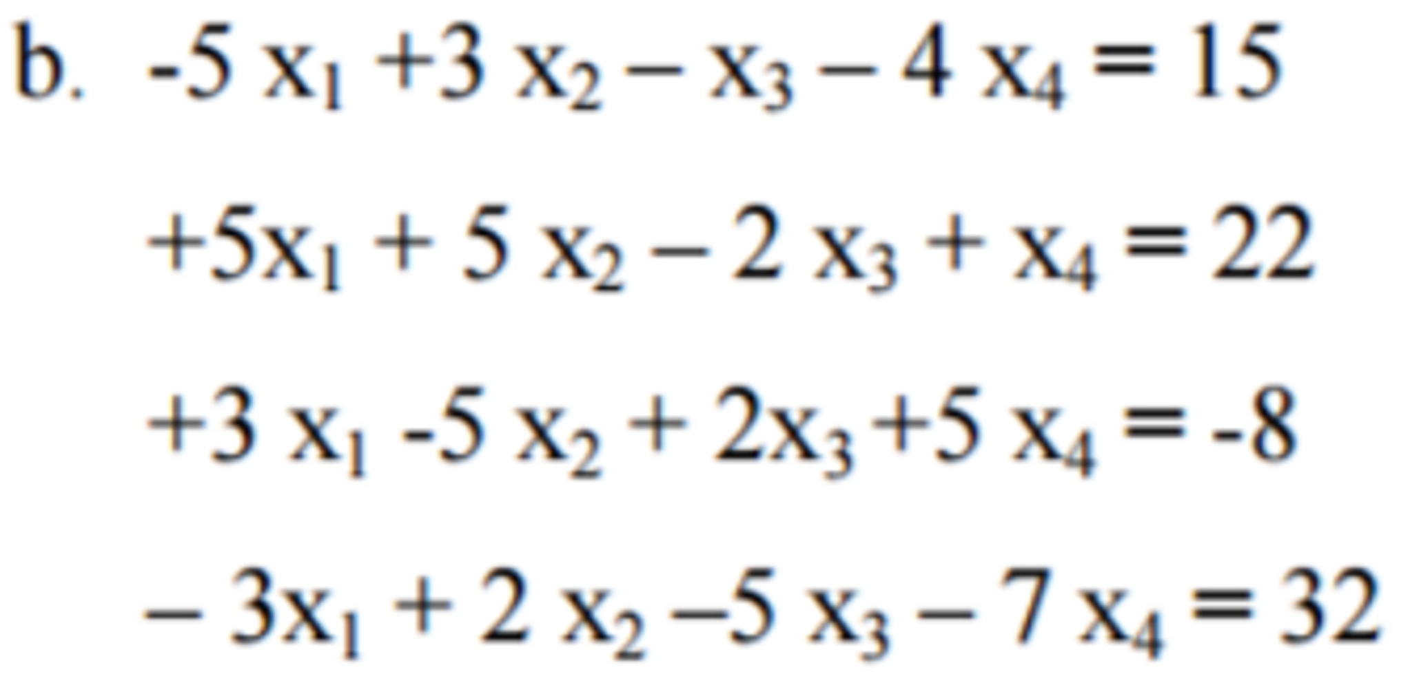 Solved 1 Solve The Following Systems Of Linear Equations