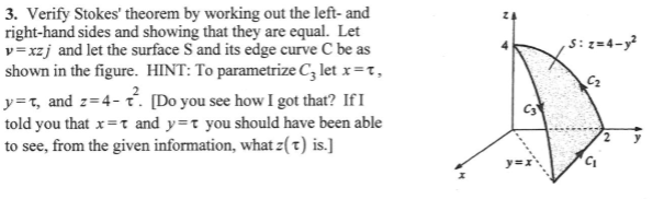 Verify Stokes' theorem by working out the left | Chegg.com