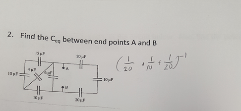 Solved Find the C_eq between end points A and B | Chegg.com