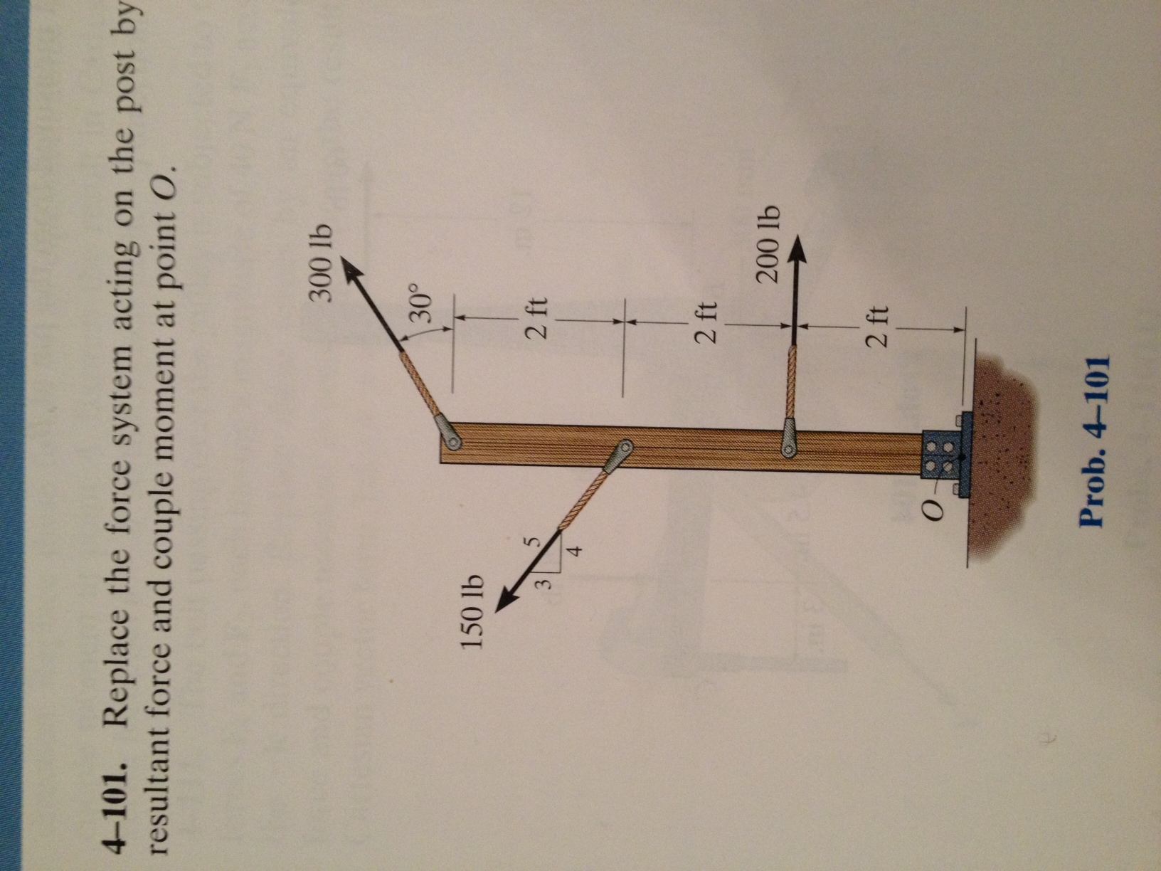 Solved 13th ed, 4-101 Replace the force system acting on the | Chegg.com