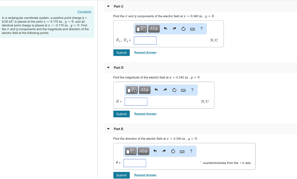 Solved Part C Constants Find the x and y components of the | Chegg.com