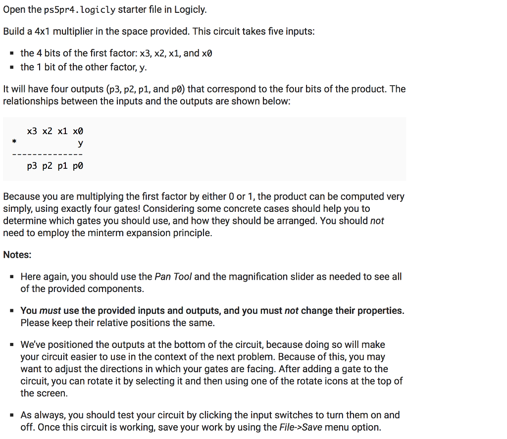 Open the ps5pr4.logicly starter file in Logicly. | Chegg.com