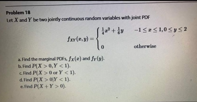 Solved Let X And Y Be Two Jointly Continuous Random 6093