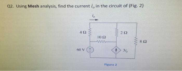 Solved Using Mesh analysis, find the current i_o in the | Chegg.com