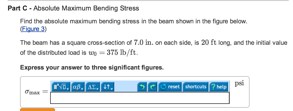 Solved Find the absolute maximum bending stress in the beam | Chegg.com