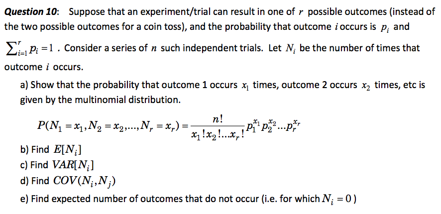 I can result in one of r possible outcomes (instead | Chegg.com