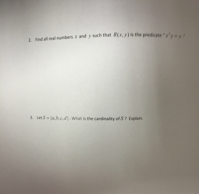 Solved Find all real numbers x and y such that R(x, y) is | Chegg.com