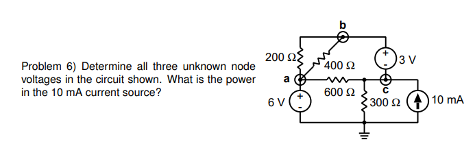 Solved Determine all three unknown node voltages in the | Chegg.com