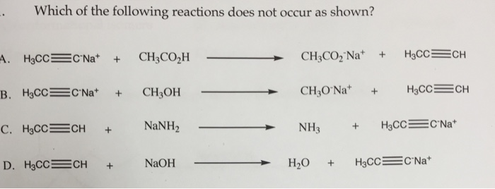 Solved Which of the following reactions does not occur as | Chegg.com