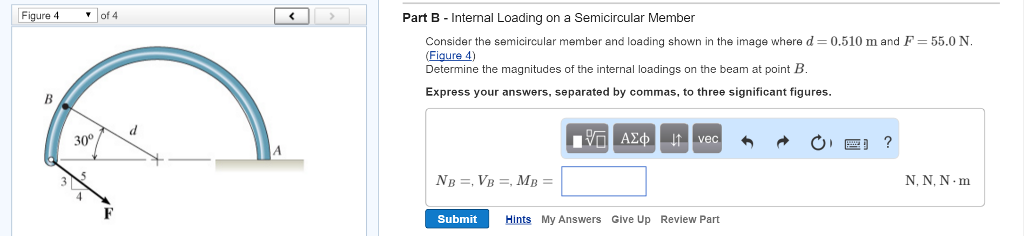 Solved Internal Loading on a Semicircular Member Consider | Chegg.com