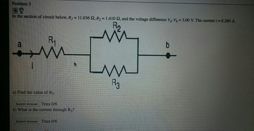 Solved Problem 3 In the section of circuit below, RI-1 1.036 | Chegg.com
