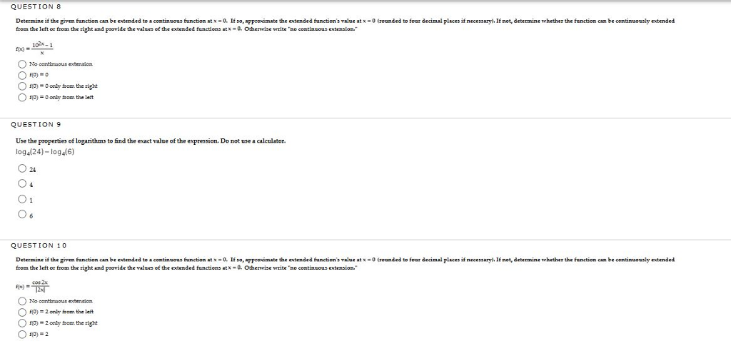 Solved Determine if the given function can be extended to a | Chegg.com