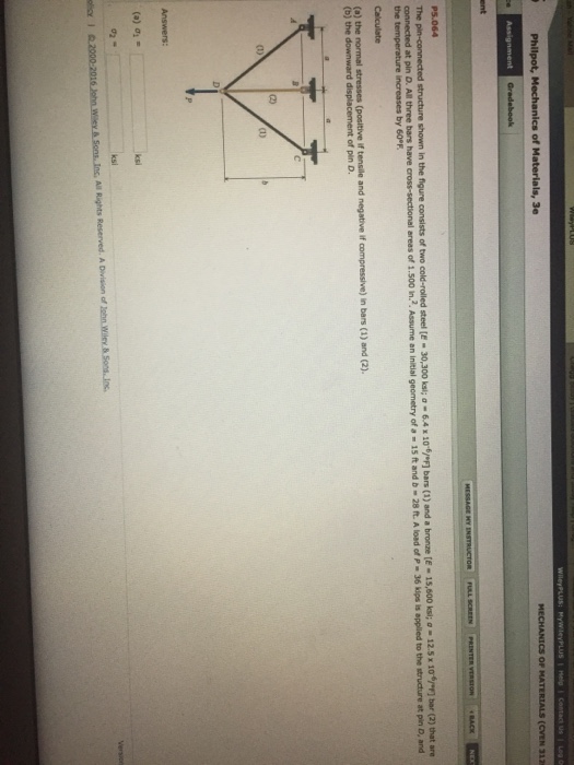 Solved The pin-connected structure shown in the figure | Chegg.com