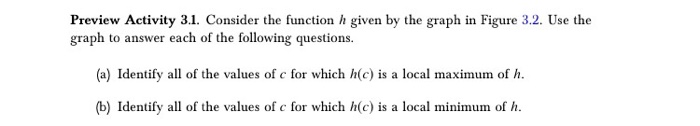 Solved Preview Activity 3.1. Consider the function h given | Chegg.com