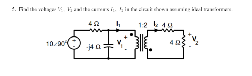 Solved Find the voltages V_1, V_2 and the currents I_1, 1_2 | Chegg.com